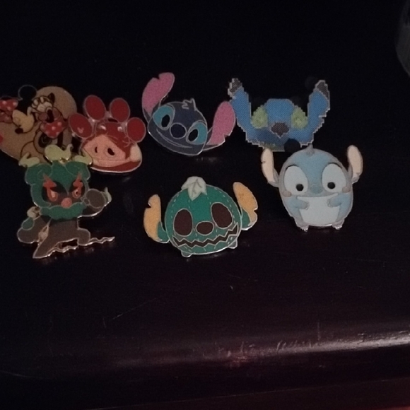 Disney | Accessories | Disney Enamel Pins With Blue And Green ...